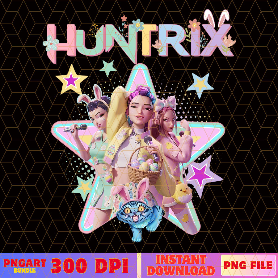 Huntrix Easter Day Png, Huntrix Kpop Demon Hunters Png – PNG BUNDLE